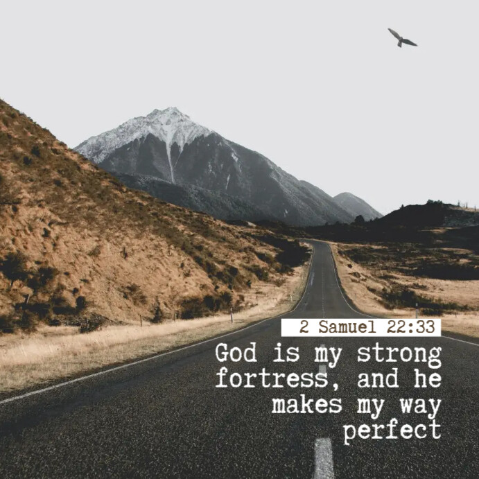 Bible Verse 2 Samuel 22:33 Template | PosterMyWall