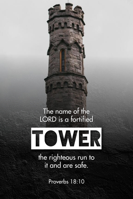 bible verse poster proverbs 18:10 Template | PosterMyWall