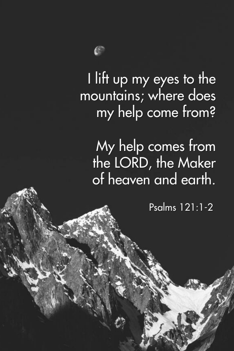 bible verse poster psalms 121:1-2 Template | PosterMyWall