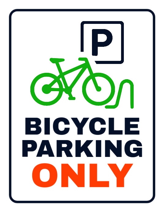 Bicycle parking only signage sign Template | PosterMyWall