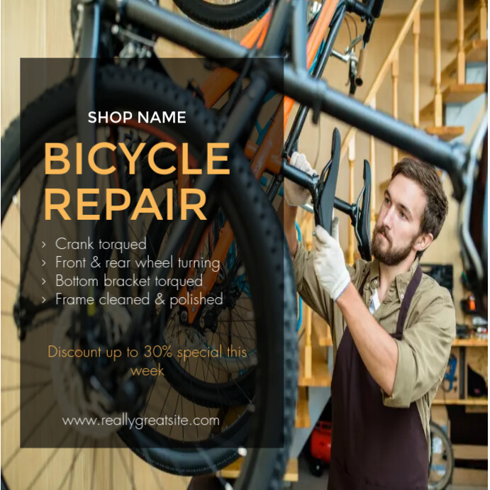 bicycle repair ads Template | PosterMyWall