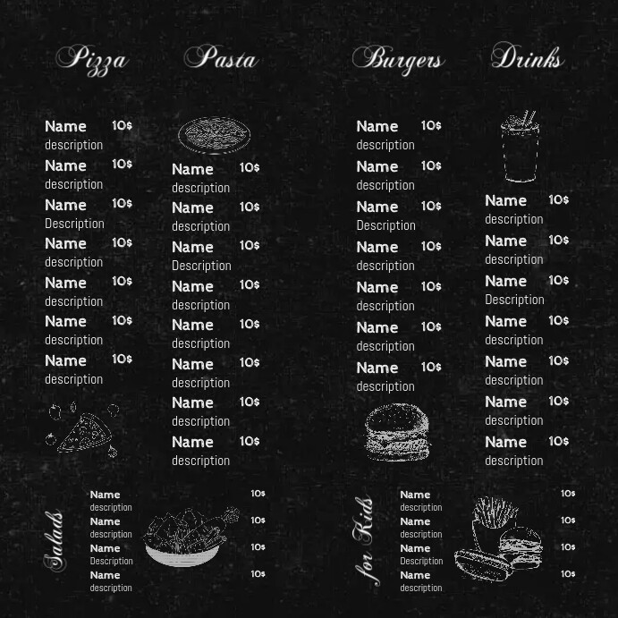 Bifold Restaurant Menu Flyer Second 2 Page Template | PosterMyWall