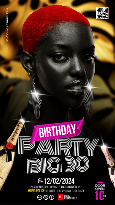 Copy of Big 30 Birthday Party Flyer for Instagram Reel | PosterMyWall