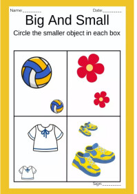 Plantilla de Big and Small Worksheets for kids | PosterMyWall