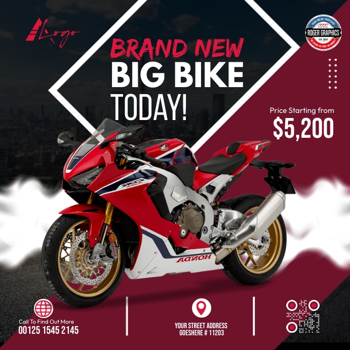 Big Bike Ads Template | PosterMyWall