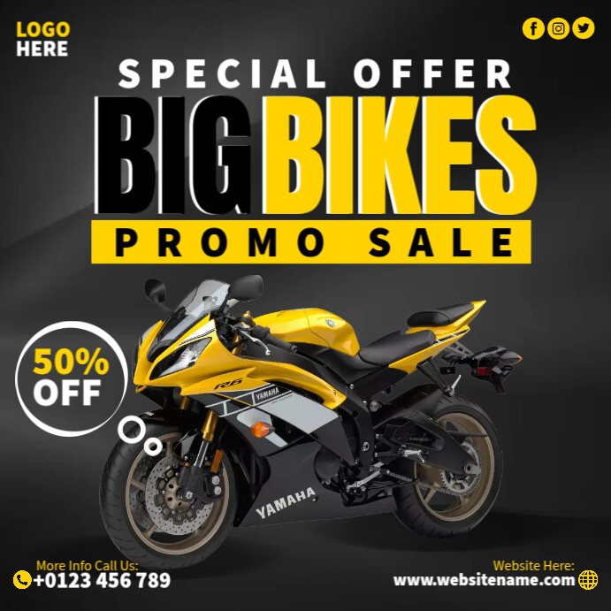 Big Bike Ads Template | PosterMyWall