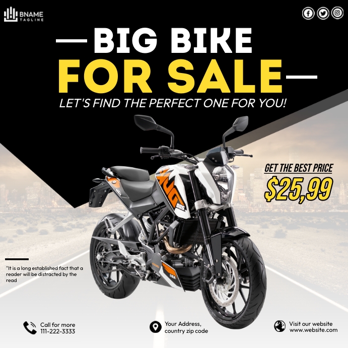 Big Bike Best Offer Instagram Template | PosterMyWall