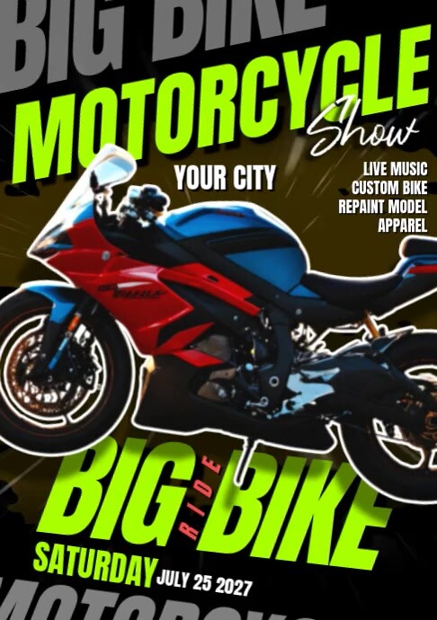 Plantilla de Big Bike Show | PosterMyWall