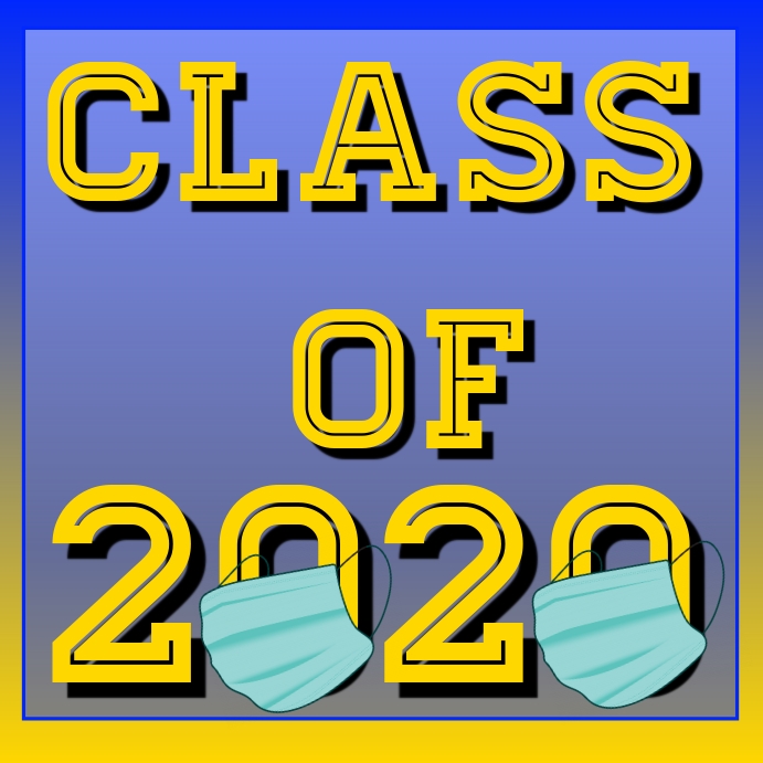 Big Blue Graduation 2020 Mask Template | PosterMyWall