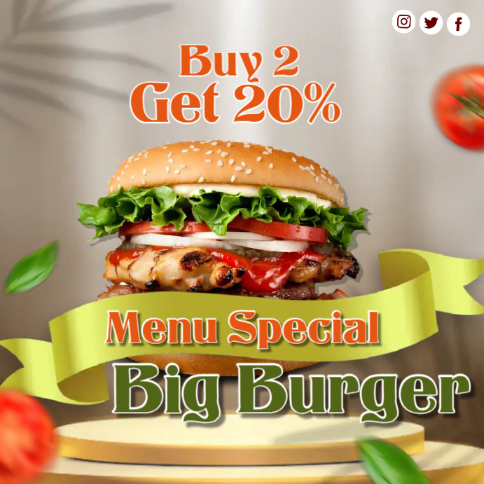Plantilla de Big Burger Menu | PosterMyWall