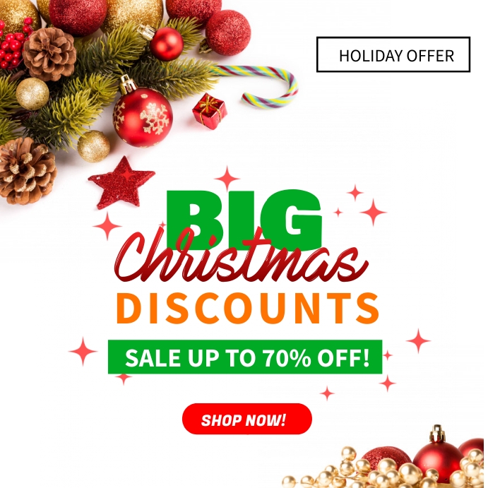 Big Christmas Discounts Sale Ad Template | PosterMyWall