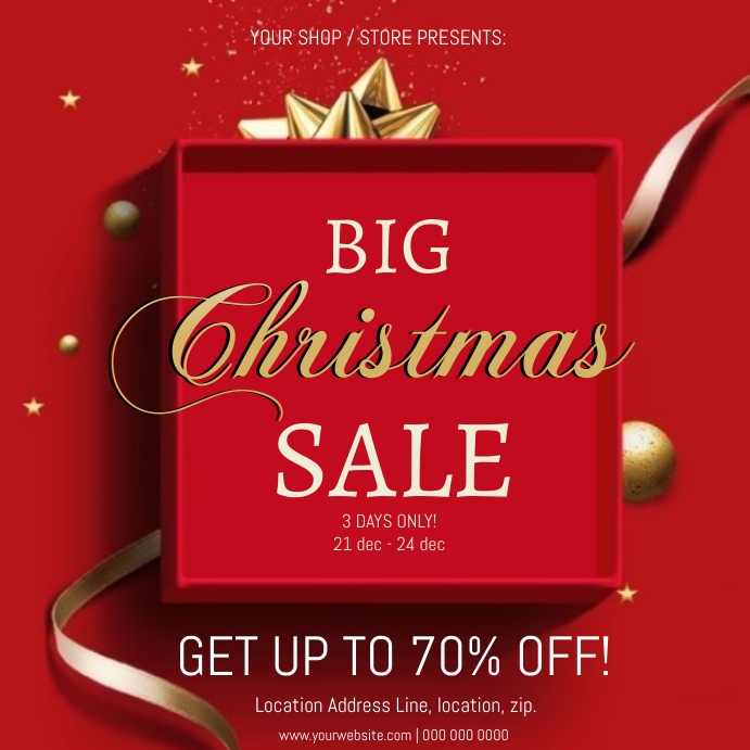 BIG CHRISTMAS Sale Event Flyer Template | PosterMyWall
