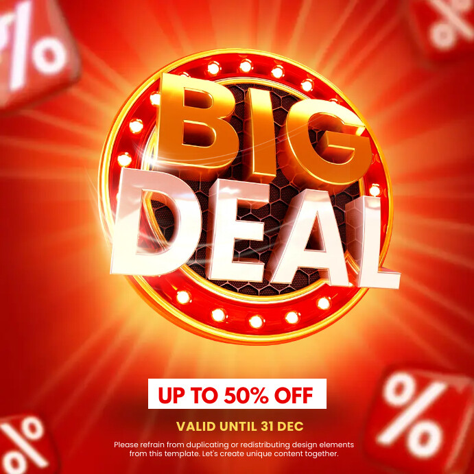Big Deal Social media Promo template | PosterMyWall