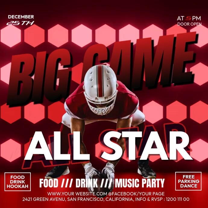 Big Game All Star Template | PosterMyWall