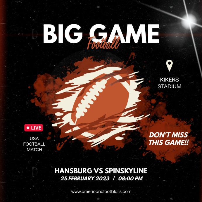 Big Game Football 2023 Template | PosterMyWall