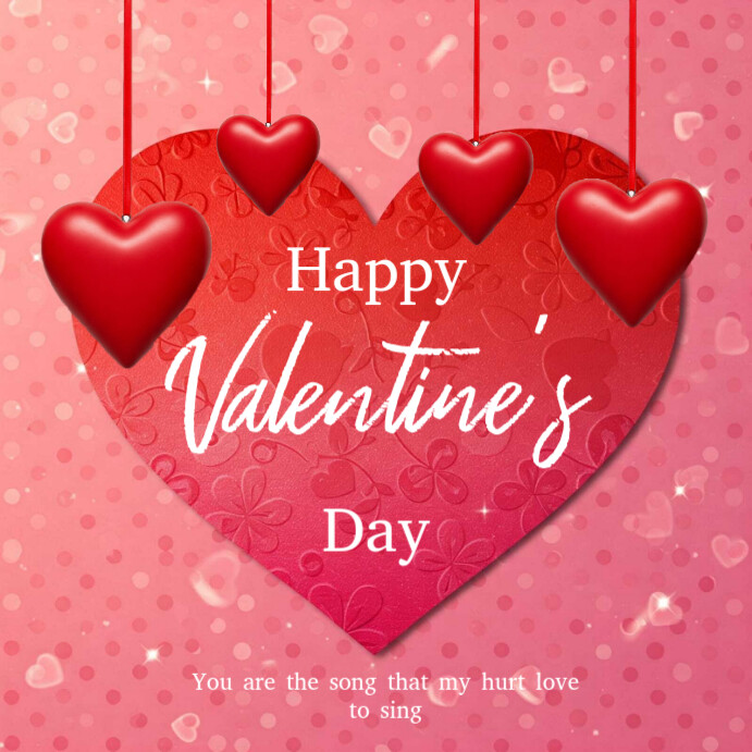 Big heart valentine's day Instagram post template | PosterMyWall