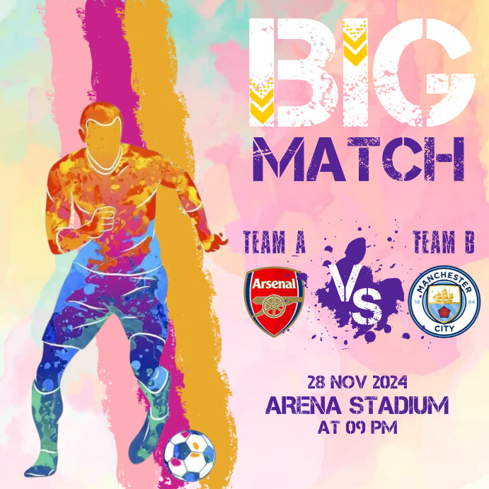 Big match colorfull Template | PosterMyWall