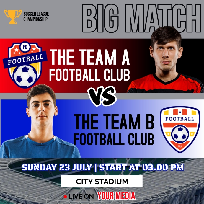 Plantilla de Big Match day template | PosterMyWall