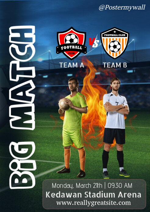 Plantilla de Big Match Football | PosterMyWall