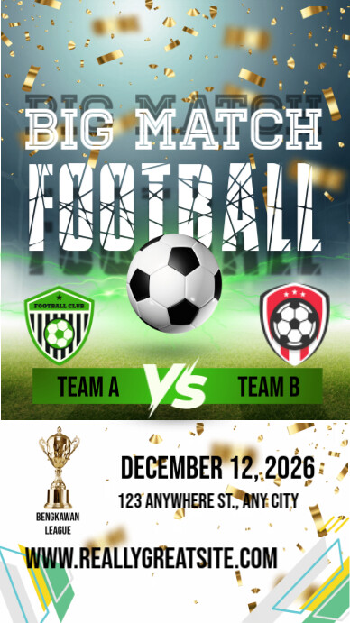 BIG MATCH FOOTBALL Template | PosterMyWall