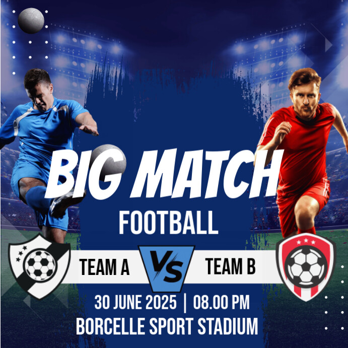 BIG MATCH FOOTBALL Template | PosterMyWall