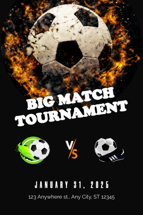 Big Match Tournament Soccer Template | PosterMyWall