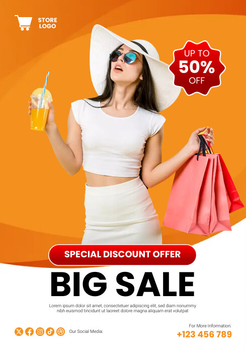Big Sale Discount Offer Poster Flyer Template | PosterMyWall
