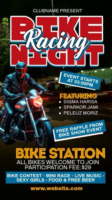 Plantilla de Bike Night | PosterMyWall