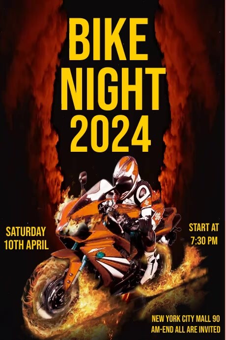 Plantilla de Bike Night Flyer | PosterMyWall