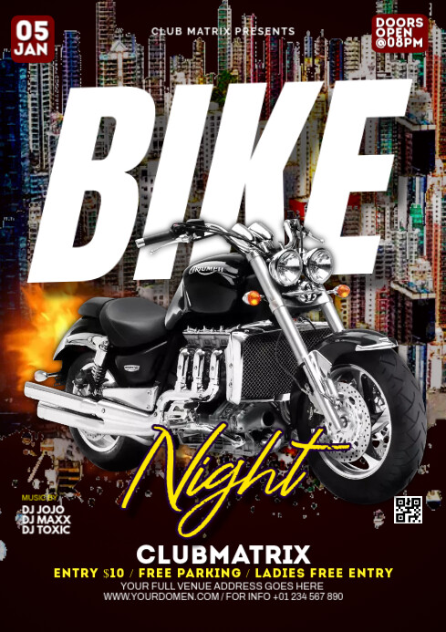 Bike night party Template | PosterMyWall