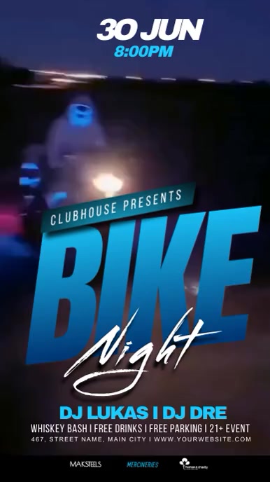BIKE NIGHT PARTY Template | PosterMyWall