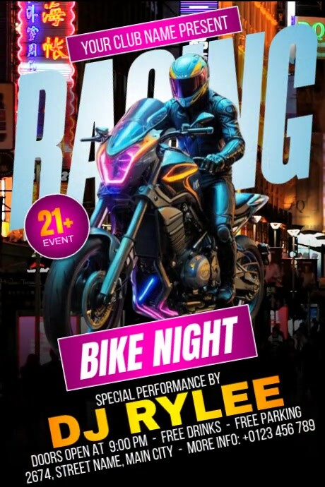Bike Night Racing Template | PosterMyWall