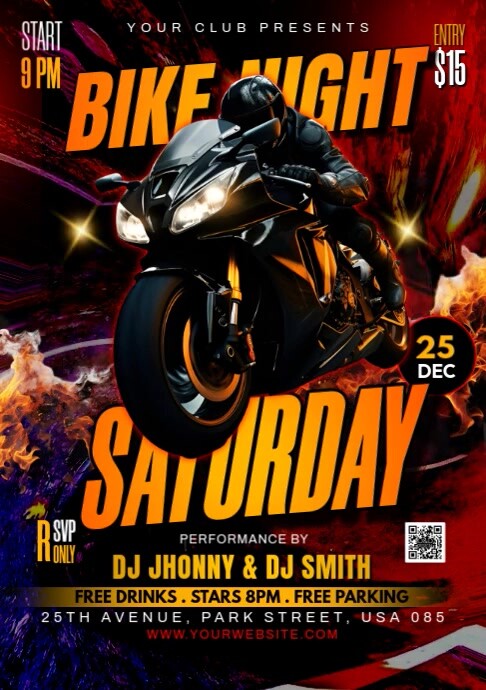 Copy of BIKE NIGHT SATURDAY | PosterMyWall
