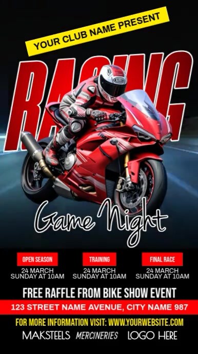 Plantilla de Bike Racing Night | PosterMyWall