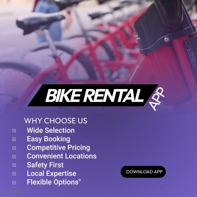 bike rent app template | PosterMyWall