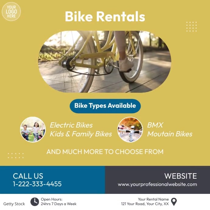 Copy of Bike Rentals Video Ad | PosterMyWall