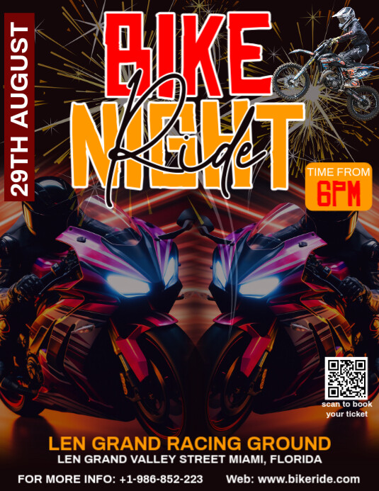 Bike Ride Night Ad Template | PosterMyWall