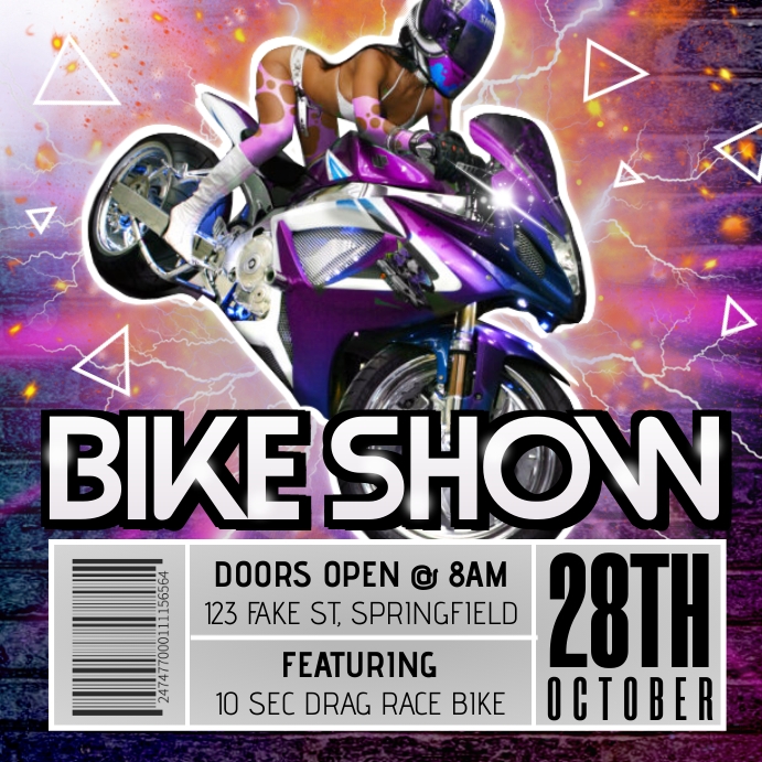 Bike Show Festival Event Poster Template | PosterMyWall