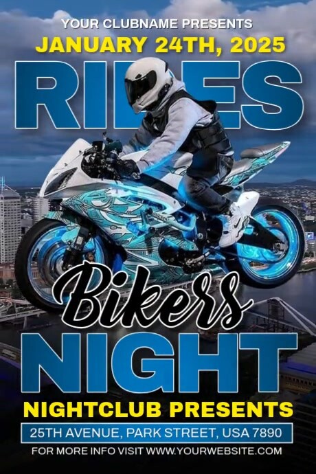 Plantilla de Biker Night Ads | PosterMyWall