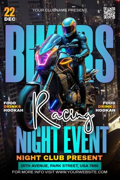 Biker Racing Night Template | PosterMyWall