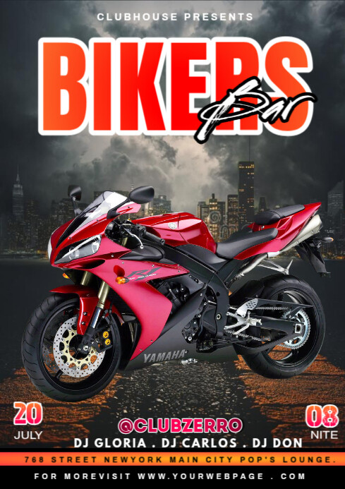 Plantilla de bikers bar flyers | PosterMyWall