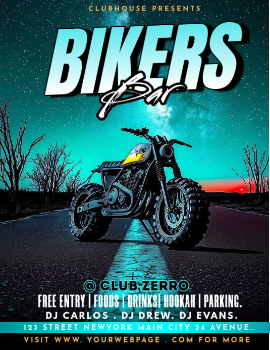 BIkers bar posters Template | PosterMyWall