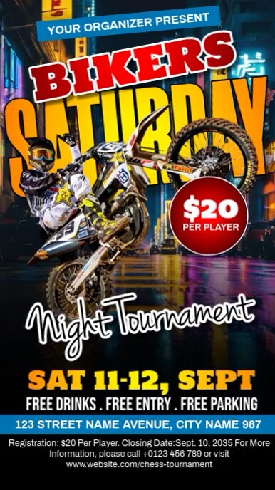 Bikers Night Tournament Template | PosterMyWall