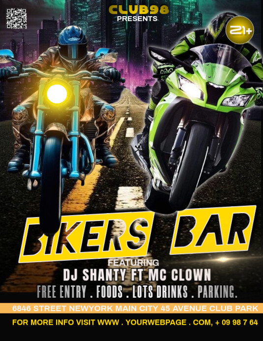 bikers party posters Template | PosterMyWall
