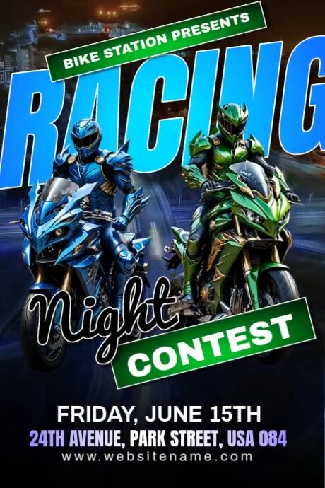 Bikers Racing Night Template | PosterMyWall