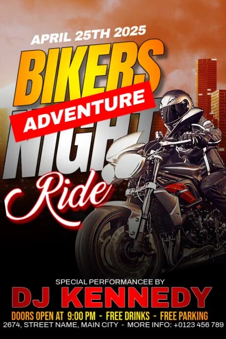 Copy of Bikers Ride Adventure | PosterMyWall