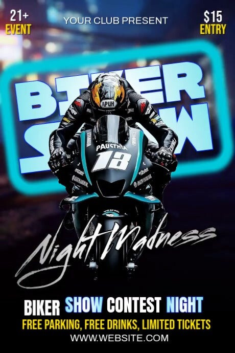 Bikers Show Night Template | PosterMyWall