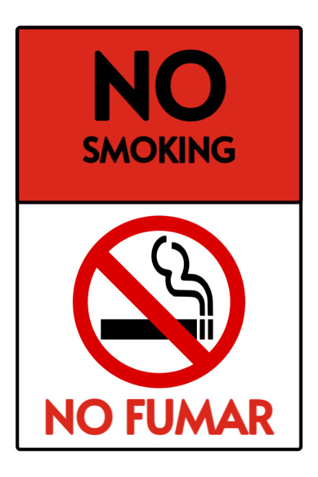 Bilingual No Smoking Sign Poster Template Design | PosterMyWall