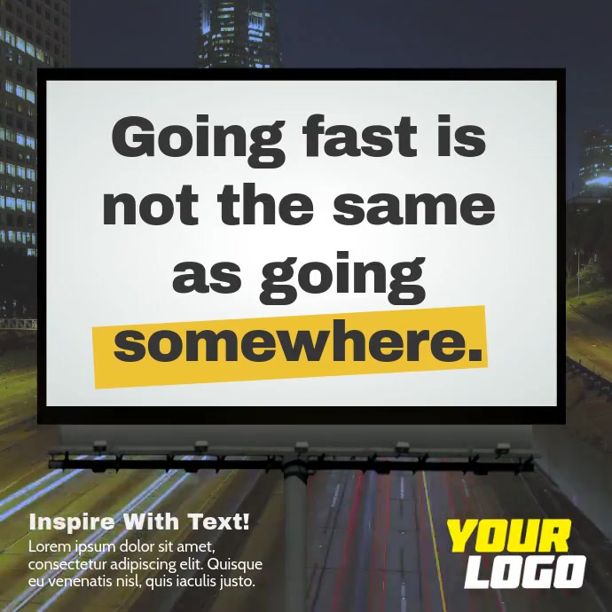 Copy of Billboard Sign motivational quote Video | PosterMyWall