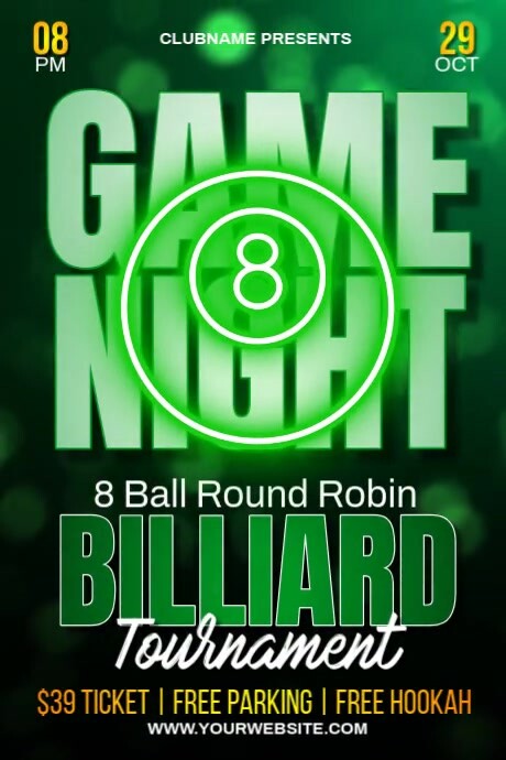Plantilla de Billiard Ads | PosterMyWall